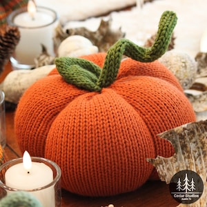 Hand Knit Fall Pumpkins, Fall Decor, Flexible Stems, Table Decoration ...