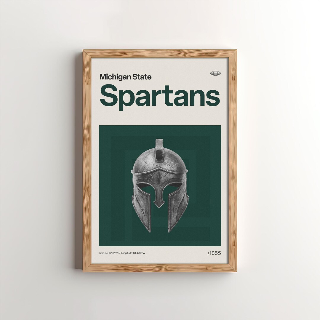 Michigan State Spartans Mid-century Modern Poster: Sports Art (digital ...