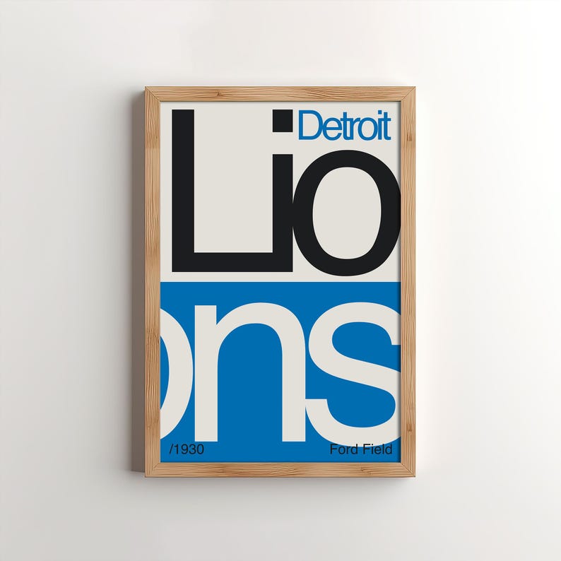Detroit Lions Mid-century Modern Poster: NFL Sports Art (digital ...