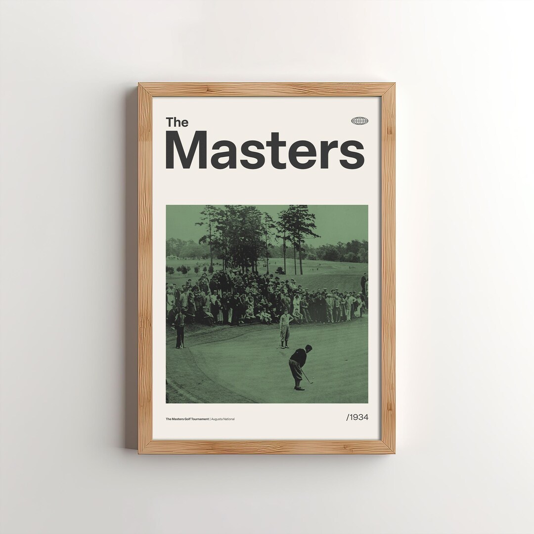 Masters Golf Tournament Poster: Mid-century Sports Wall Art Idea for ...