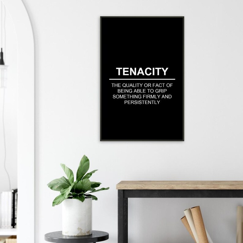 TENACITY Inspirational Wall Art, Office Decor, Home Decor, Motivational ...