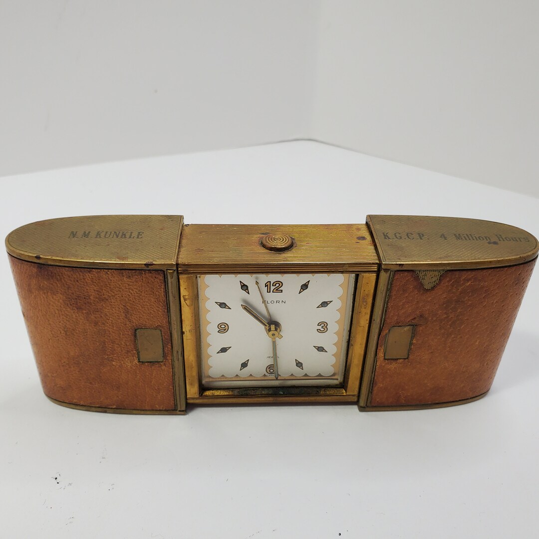 Vintage Florn Jewel Slide Open Close Case Travel Alarm Clock Germany, K ...