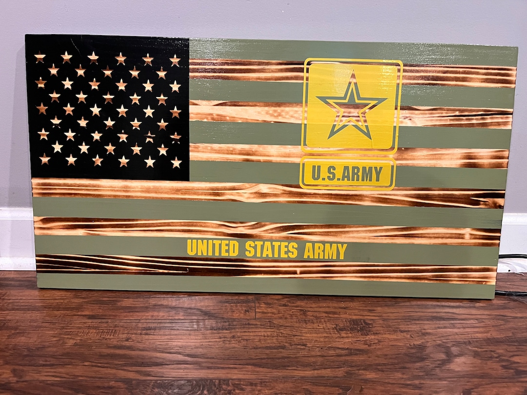 Custom Handmade Army Wooden Flag - Etsy