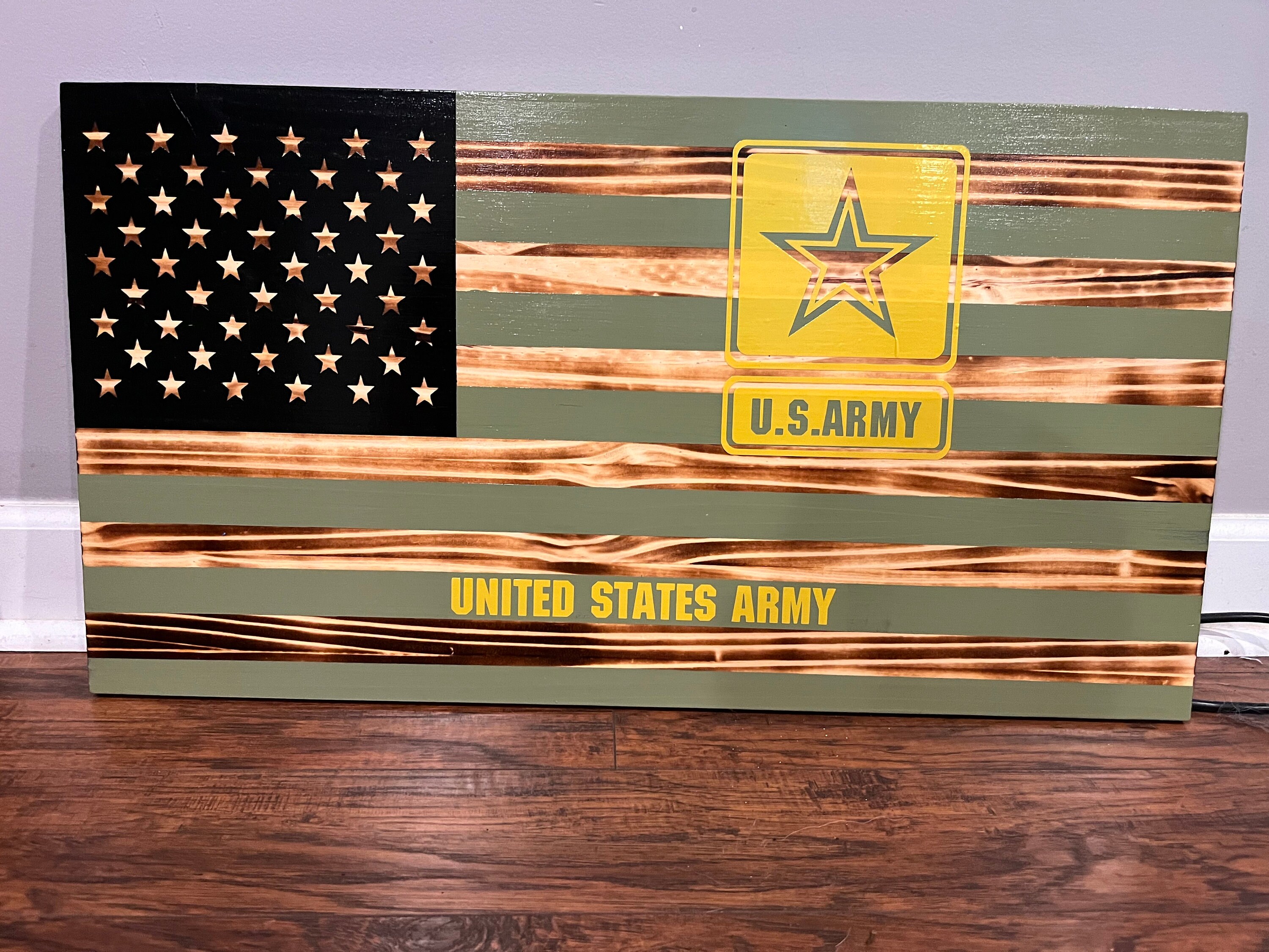 Custom Handmade Army Wooden Flag - Etsy