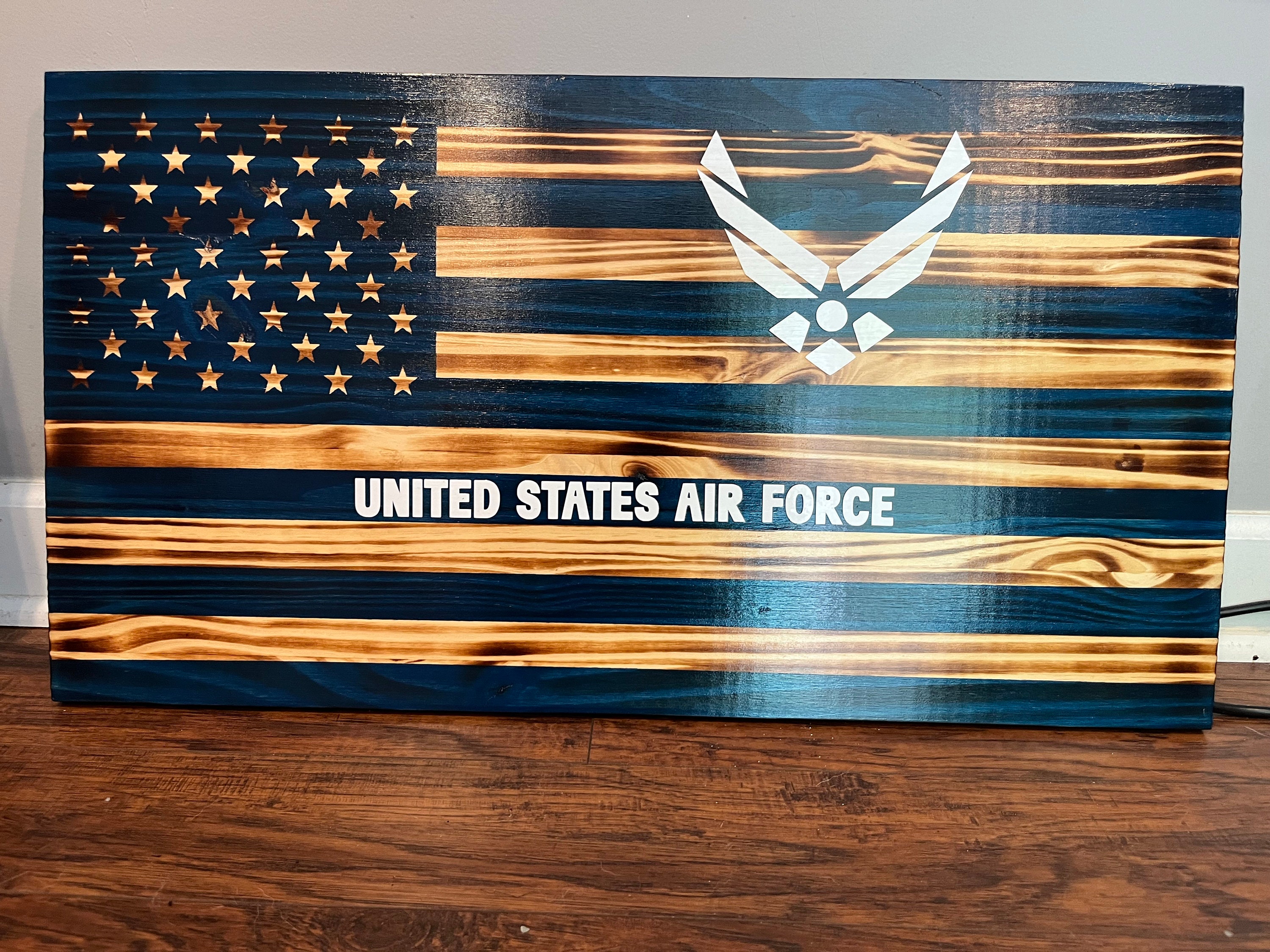 Custom Handmade Air Force Wooden Flag - Etsy