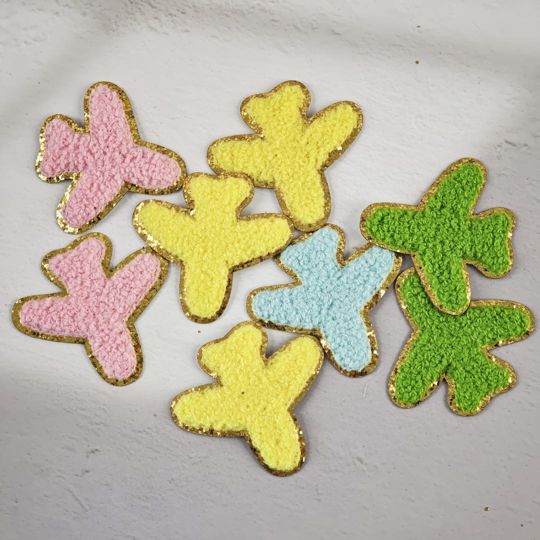 Chenille Patch Stickers,chenille Colored Airplane Iron-on Patches,cute ...