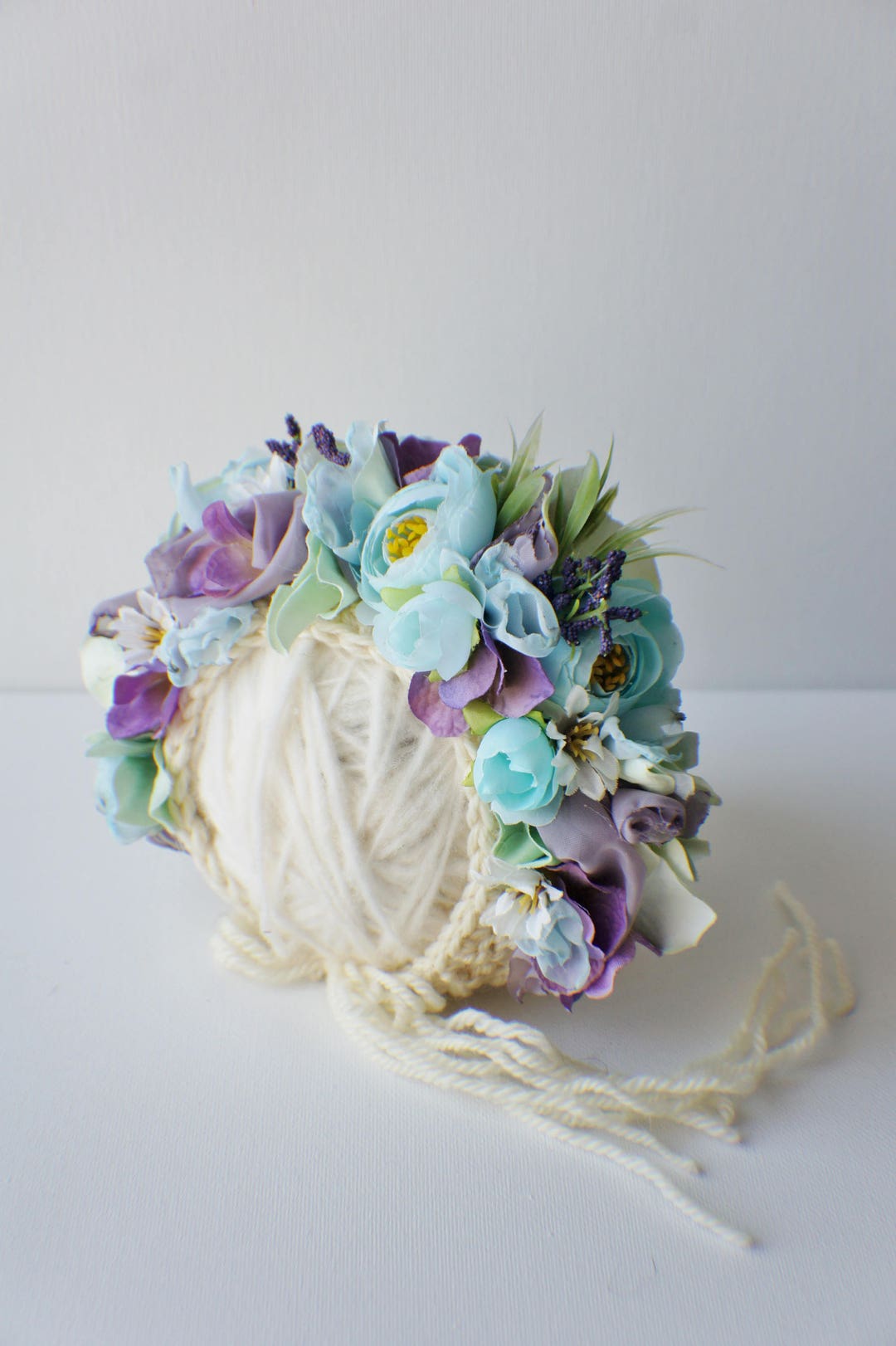 Flower Bonnet, Floral Bonnet, Garden Bonnet, Sitter Bonnet, Baby Hat ...