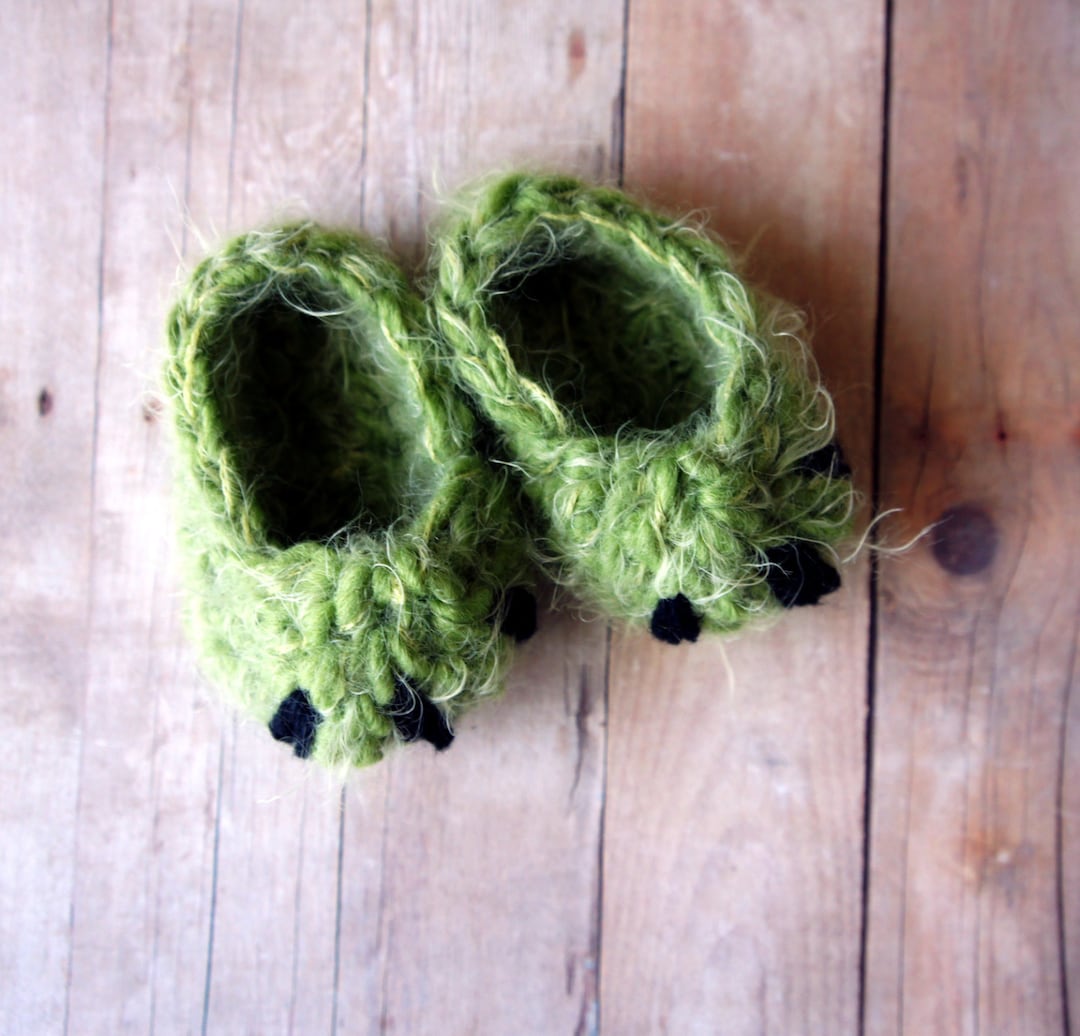 Monster Slippers, to Match the Monster Hat, Newborn Photo Prop, Baby ...