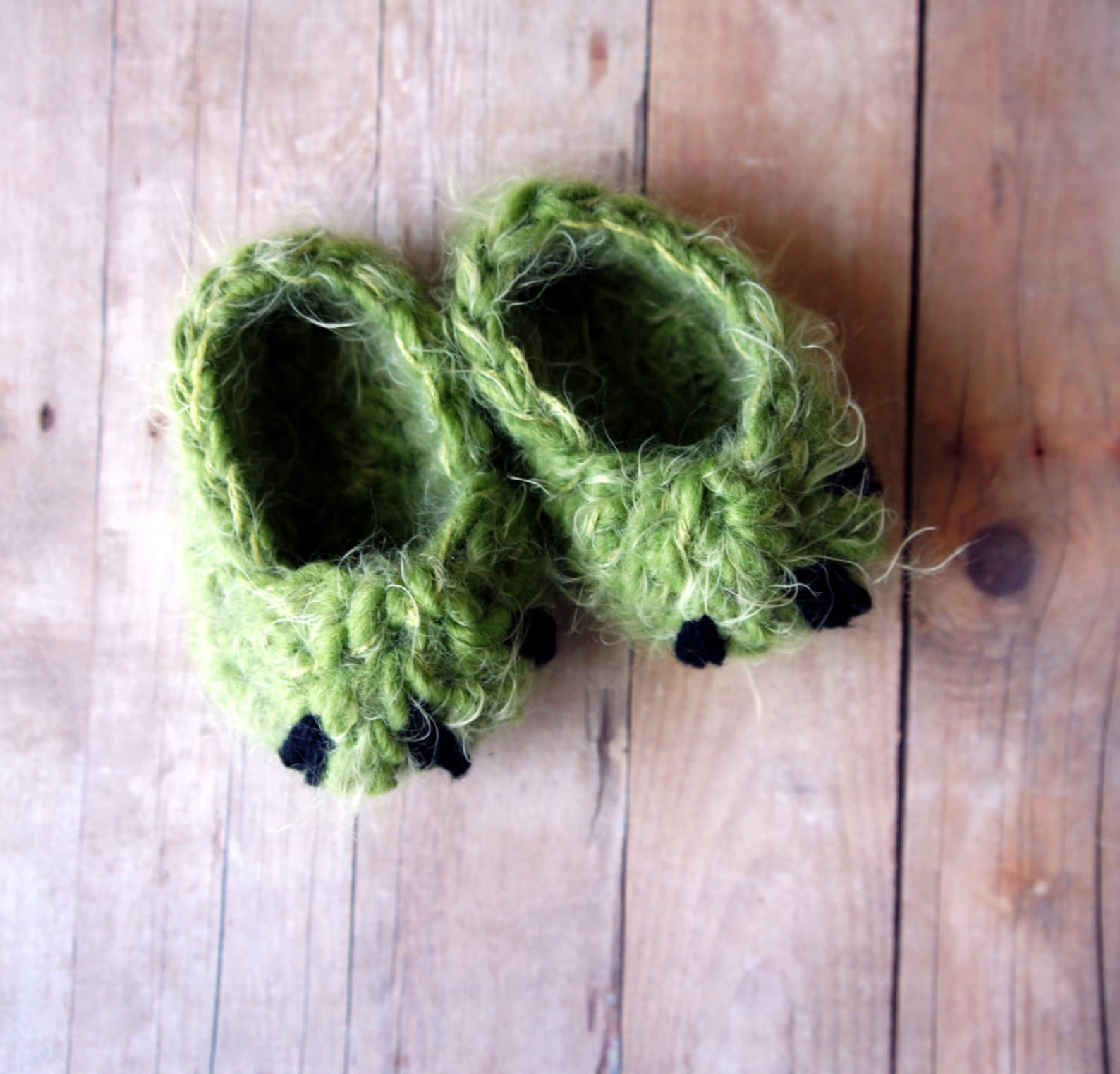 Monster Slippers, to Match the Monster Hat, Newborn Photo Prop, Baby ...