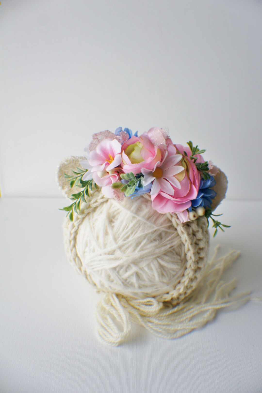 Flower Bonnet, Floral Bonnet, Garden Bonnet, Bear Bonnet, Sitter Bonnet ...