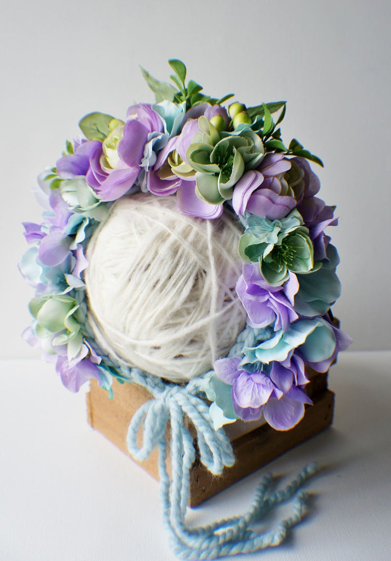 Flower Bonnet Floral Bonnet Garden Bonnet Sitter Bonnet | Etsy