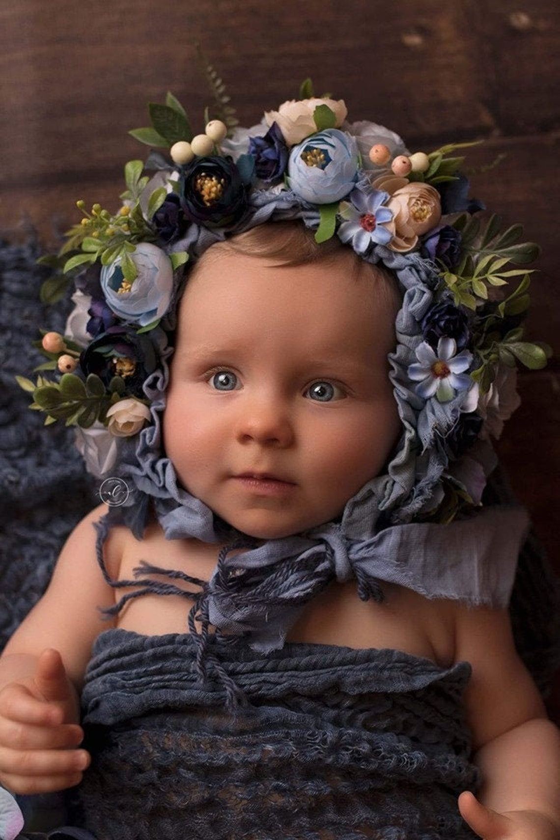 Garden Bonnet Knit Baby Bonnet Baby Photo Prop Newborn - Etsy