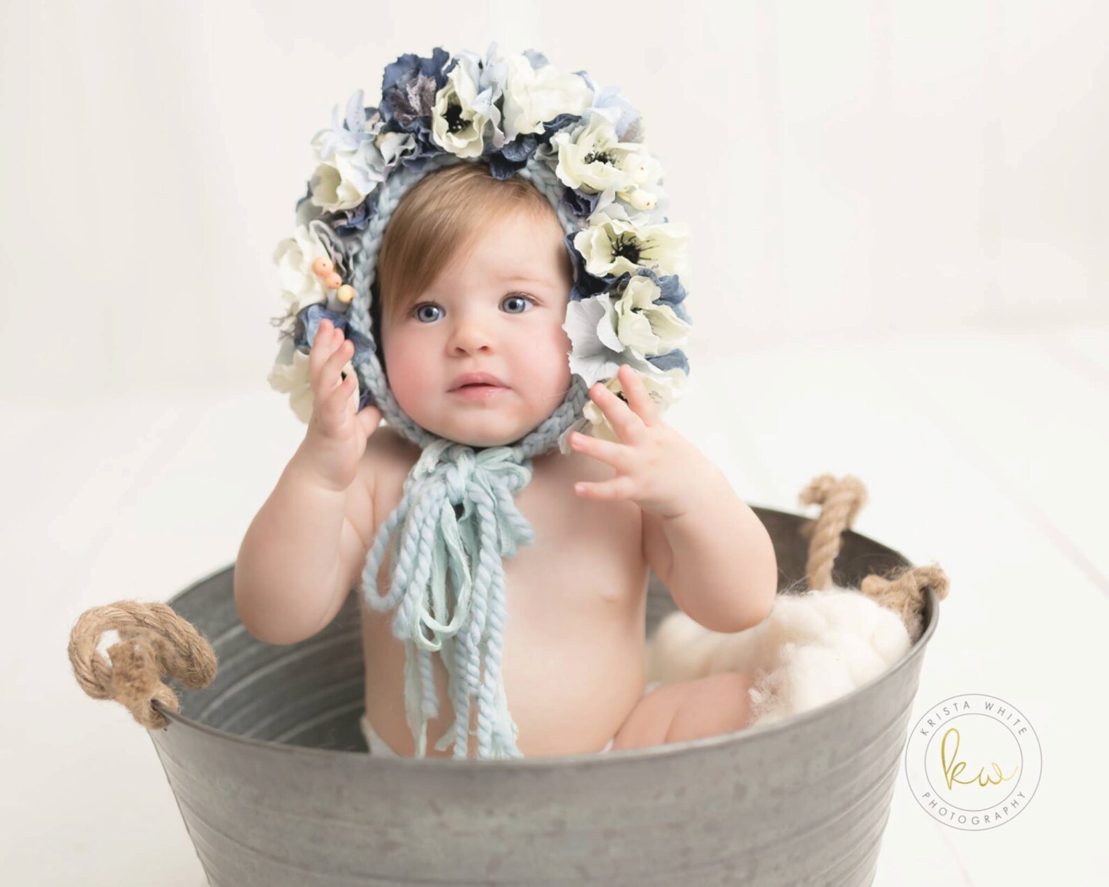 Flower Bonnet Floral Bonnet Garden Bonnet Sitter Bonnet - Etsy