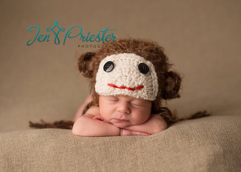 Baby Hat Newborn Baby Hat Lil' Monkey Hat Newborn Photo | Etsy