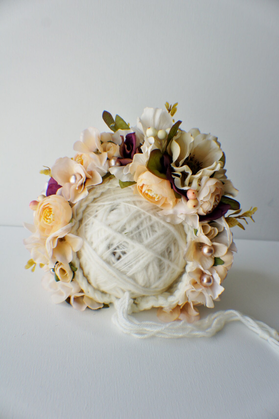 Flower Bonnet Floral Bonnet Garden Bonnet Sitter Bonnet | Etsy