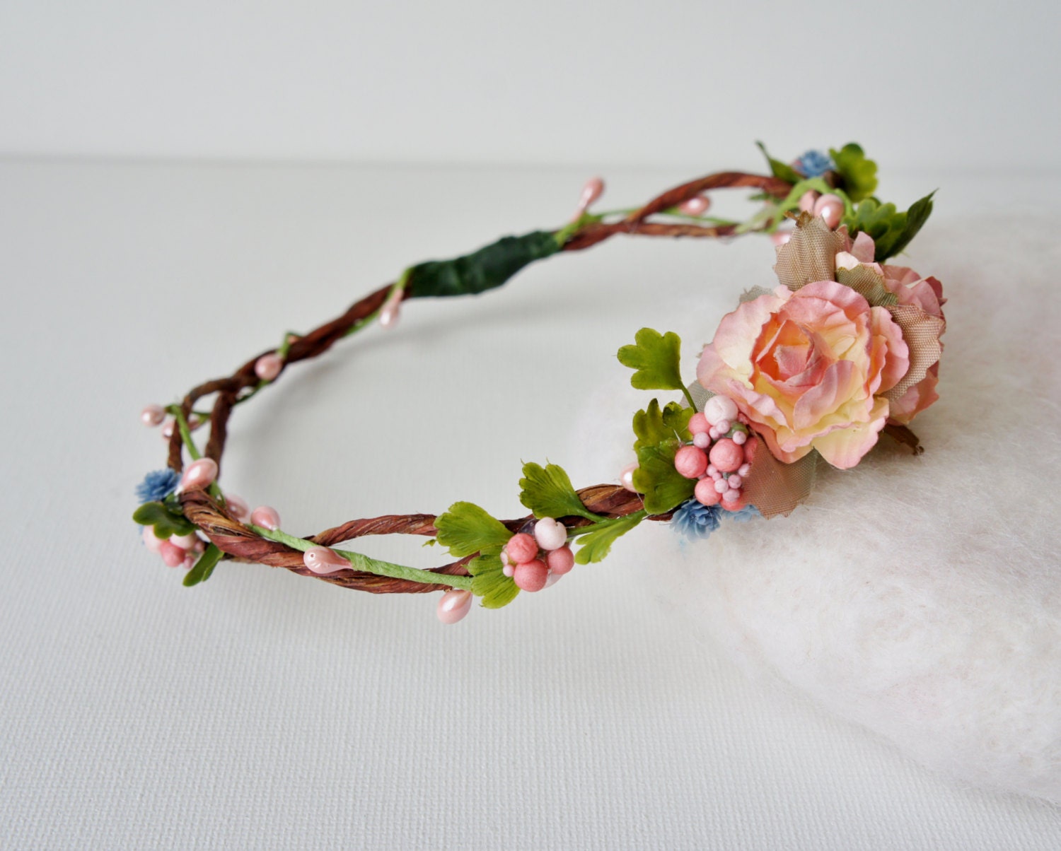 Floral Flower Girl Head Wreath: Wedding Crown Headband - Etsy