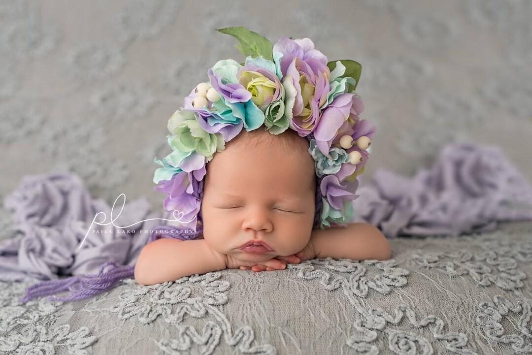 Flower Bonnet Floral Bonnet Garden Bonnet Sitter Bonnet - Etsy