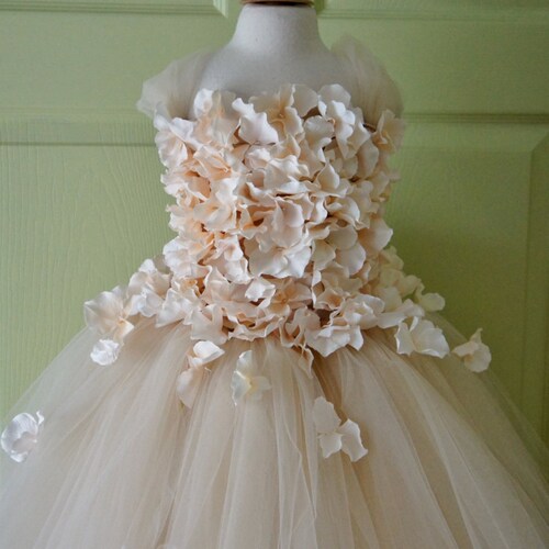 Flower Girl Dress Champagne Dress Champagne Tutu Dress Flower Etsy Canada