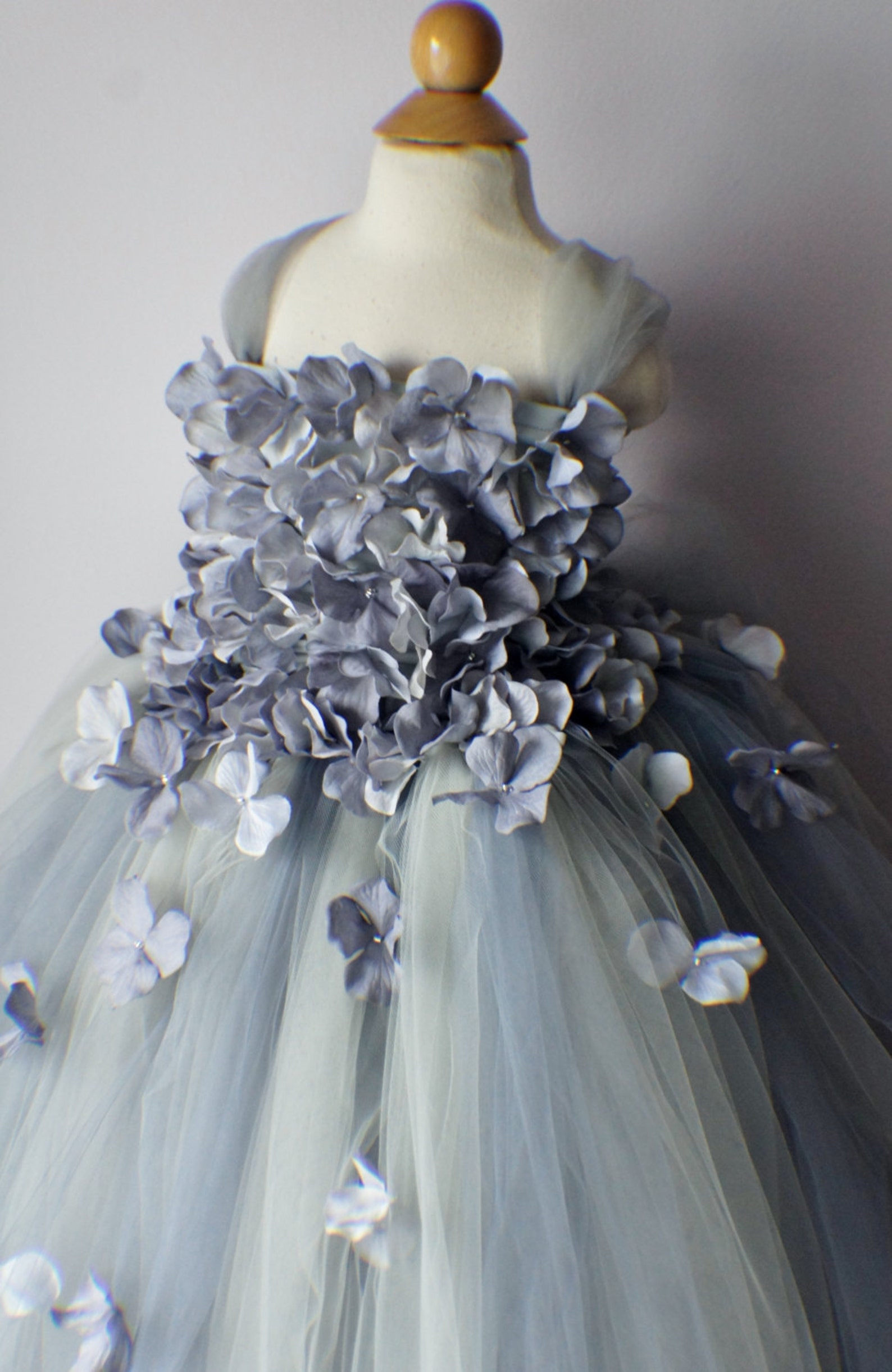 Flower Girl Dress Gray Dress Gray Tutu Dress Flower Top - Etsy