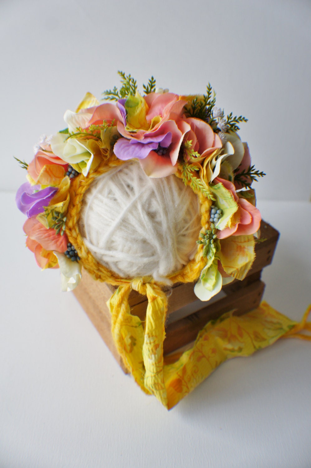 Flower Bonnet Floral Bonnet Garden Bonnet Sitter Bonnet | Etsy