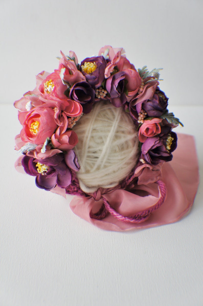 Flower Bonnet Floral Bonnet Garden Bonnet Sitter Bonnet | Etsy