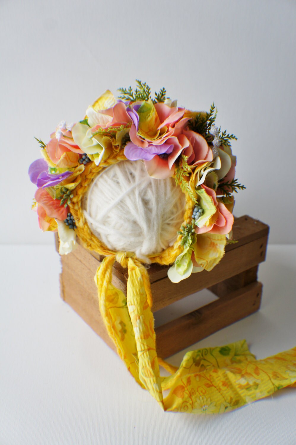 Flower Bonnet Floral Bonnet Garden Bonnet Sitter Bonnet | Etsy