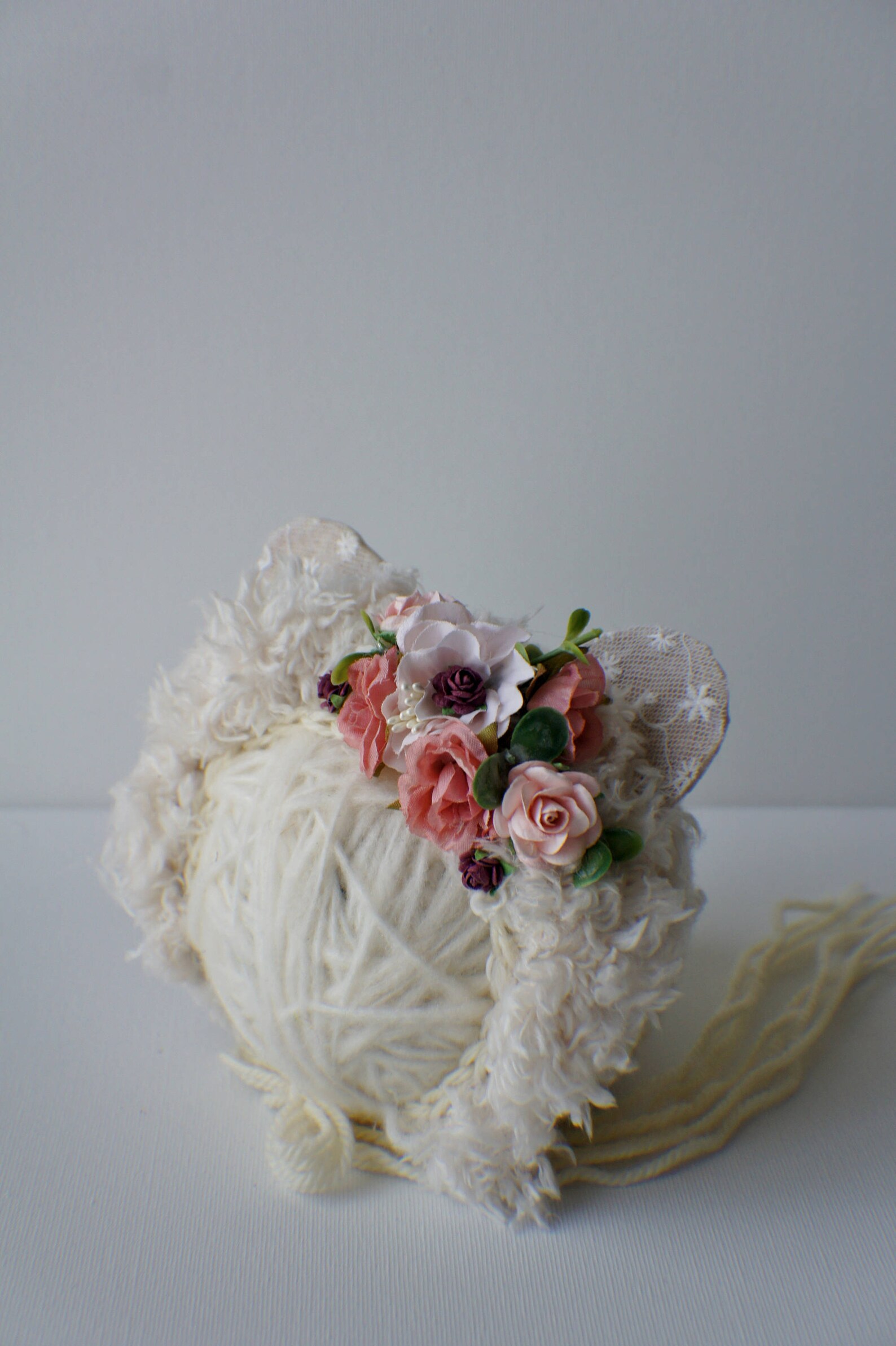 Flower Bonnet Floral Bonnet Garden Bonnet Bear Bonnet | Etsy