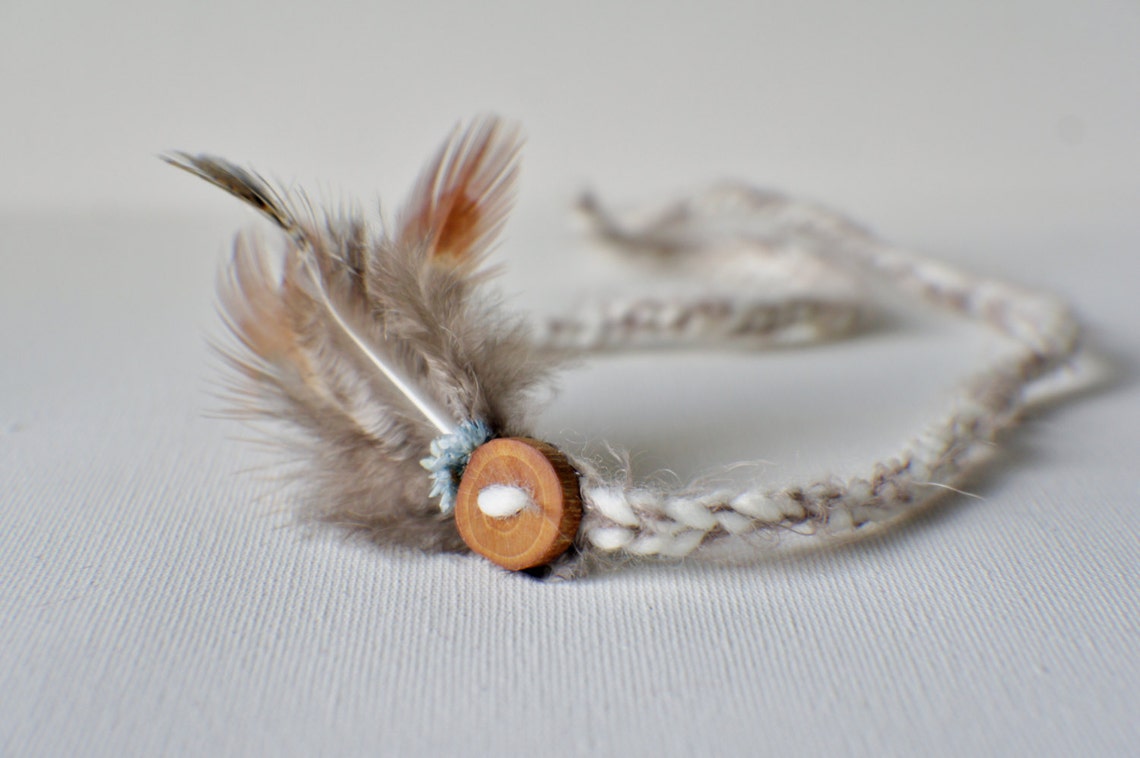 Feather Tieback Feather Headband Newborn Photo Prop Mohair | Etsy