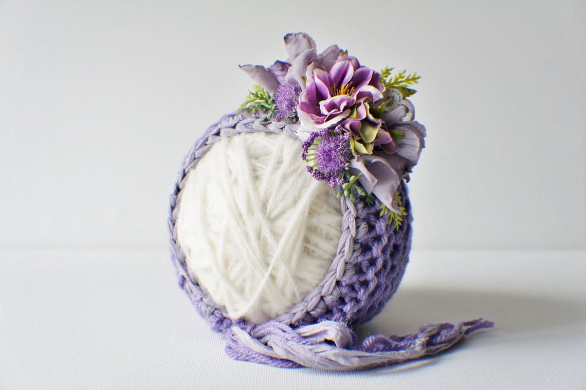 Flower Bonnet, Floral Bonnet, Garden Bonnet, Sitter Bonnet, Baby Hat ...