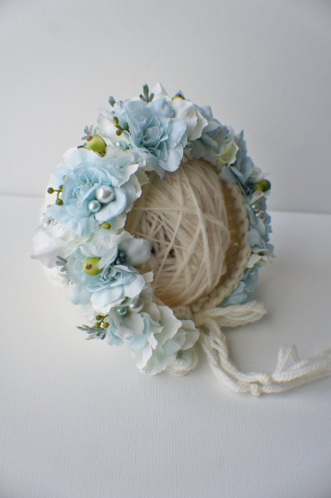 Flower Bonnet, Floral Bonnet, Garden Bonnet, Baby Hat, Baby Photo Prop ...