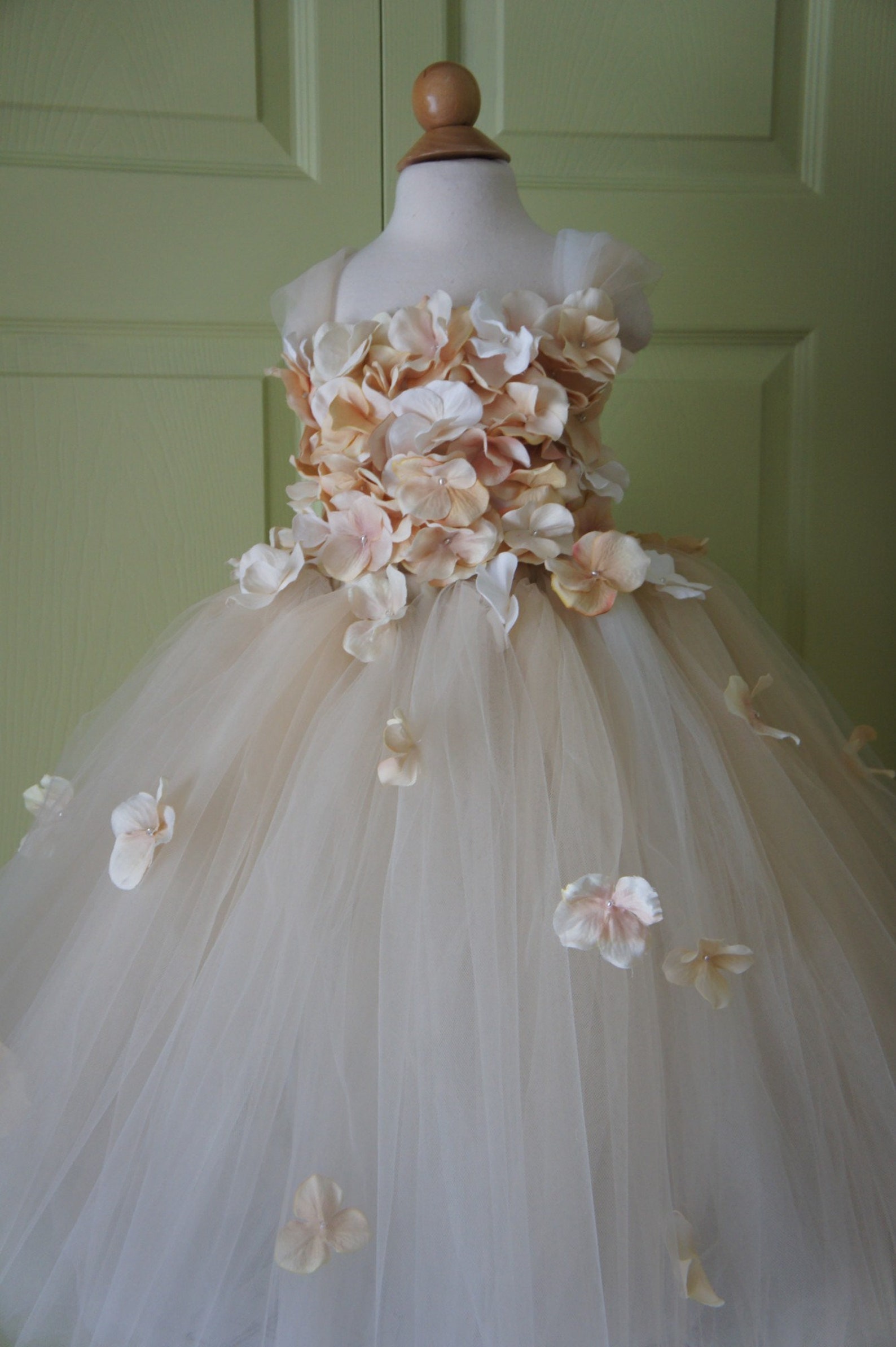 Flower Girl Dress Champagne Dress Champagne Tutu Dress Flower Etsy