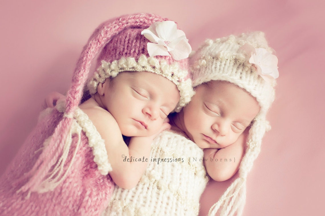 Baby Hats, Twin Hats and Cocoon Set, Stocking Newborn Baby Hats - Etsy
