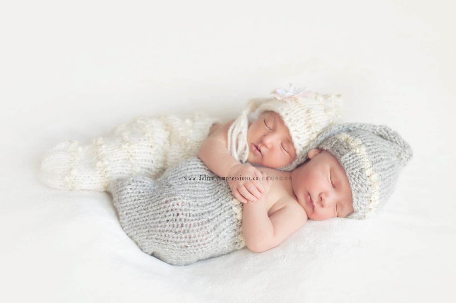 Twin Hats and Cocoon Set, Stocking Newborn Baby Hats, Newborn Photo ...