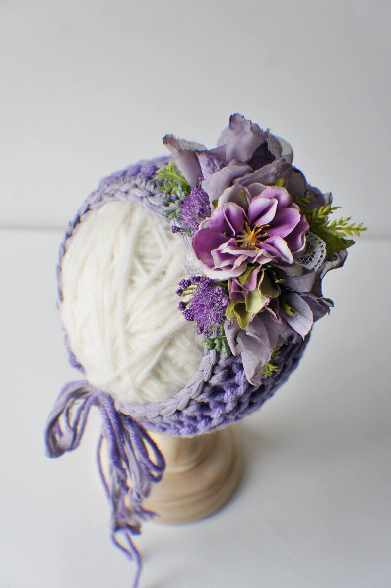 Flower Bonnet Floral Bonnet Garden Bonnet Sitter Bonnet | Etsy