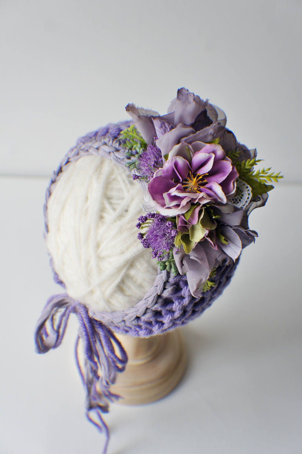 Flower Bonnet Floral Bonnet Garden Bonnet Sitter Bonnet | Etsy