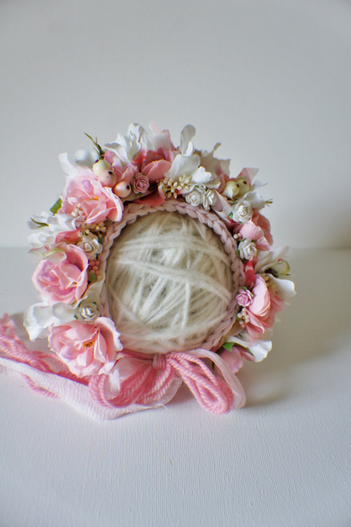 Flower Bonnet, Floral Bonnet, Garden Bonnet, Baby Hat, Baby Photo Prop ...