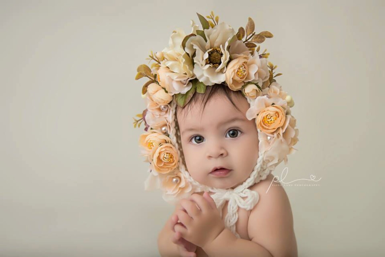 Flower Bonnet Floral Bonnet Garden Bonnet Sitter Bonnet - Etsy
