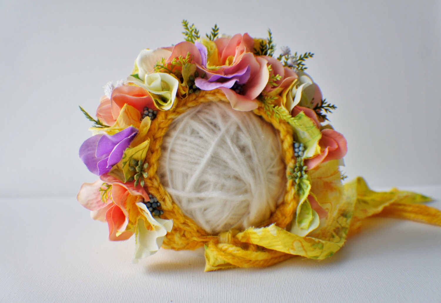 Flower Bonnet Floral Bonnet Garden Bonnet Sitter Bonnet | Etsy