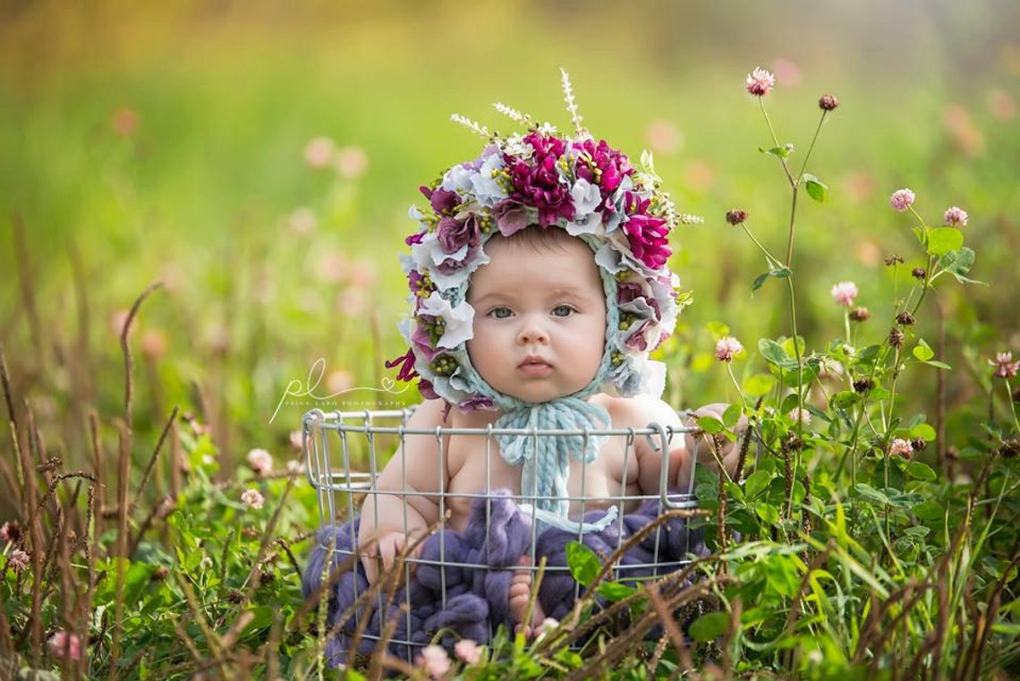 Flower Bonnet Floral Bonnet Garden Bonnet Sitter Bonnet - Etsy