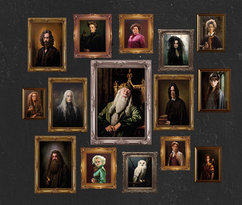 Printable PDF Set of 15 Wizard and Witch Portrait Gallery Wall Art,dark ...