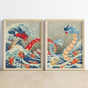 Set of 2 Pokemon Poster Printable PDF, Pokemon Wall Art Print, Pokemon ...