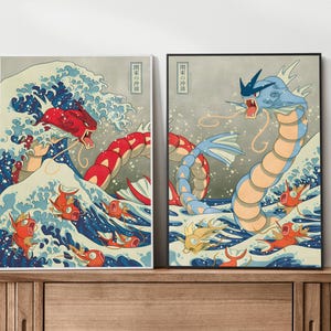 Set of 2 Pokemon Poster Printable PDF, Pokemon Wall Art Print, Pokemon ...