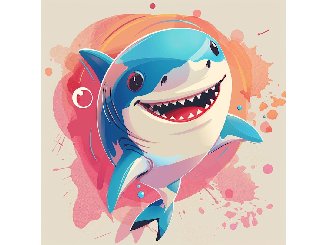 Cute Shark Clipart High Quality Images, Instant Download, Commercial ...