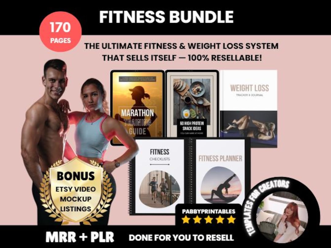Fitness Bundle Editable Canva Template | Fitness Planner | PLR Digital ...