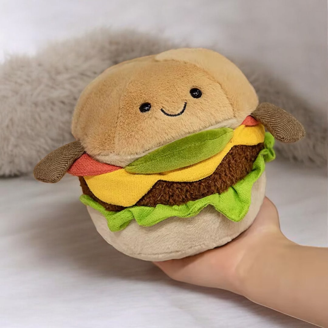 Hamburger Mini Plush Toy Cartoon Food Stuffed Animal Cute Burger ...