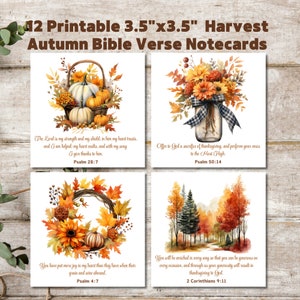 Fall Autumn Christian Scripture Card Bible Verse Notecard Printable Bible Affirmation Card Fall ...