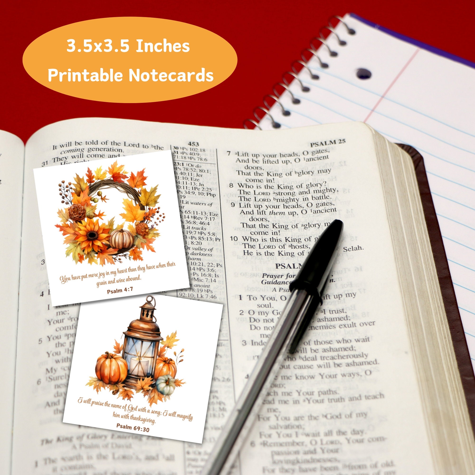 Fall Autumn Christian Scripture Card Bible Verse Notecard Printable ...