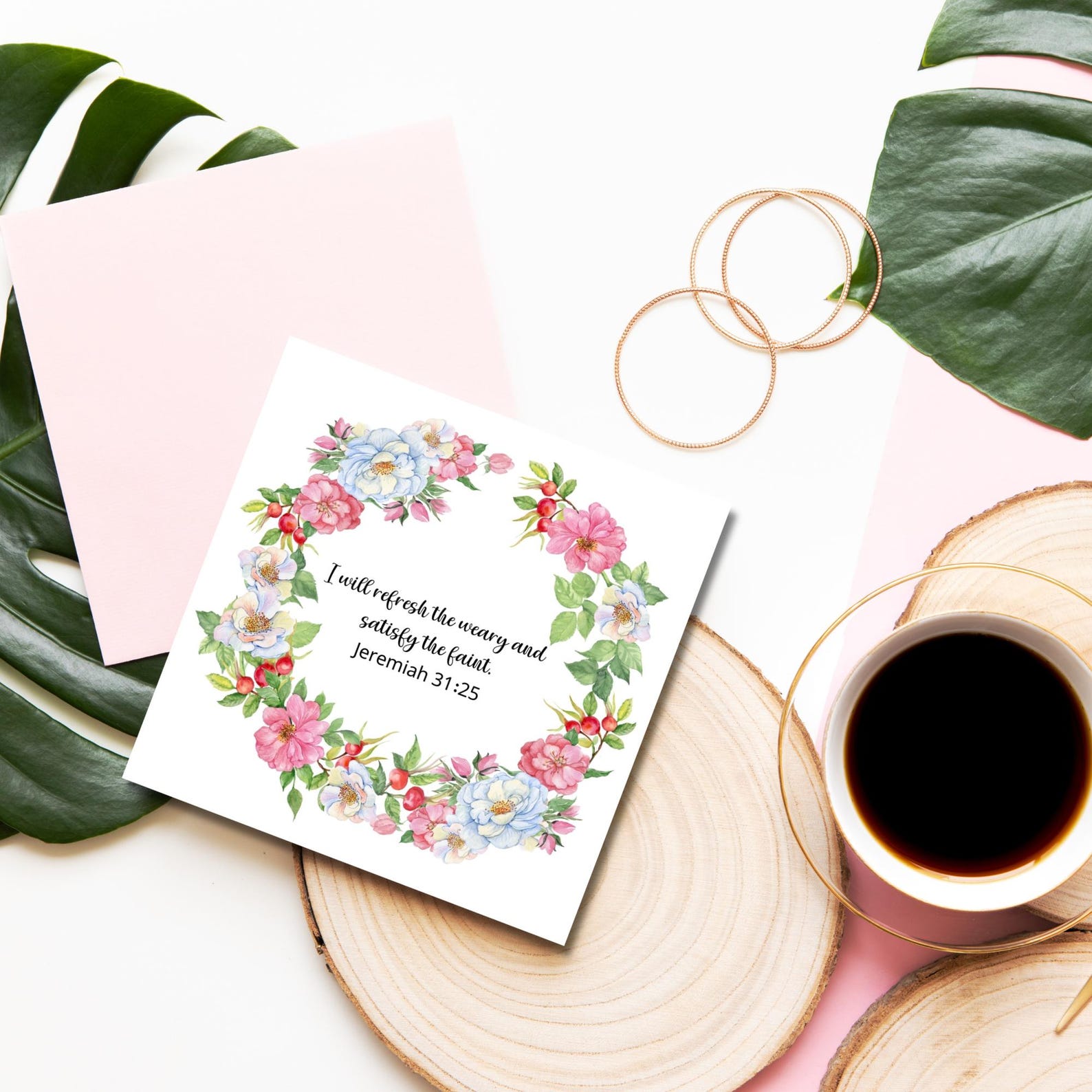 Floral Scripture Notecards Bible Verse Memory Card Bible Affirmation ...