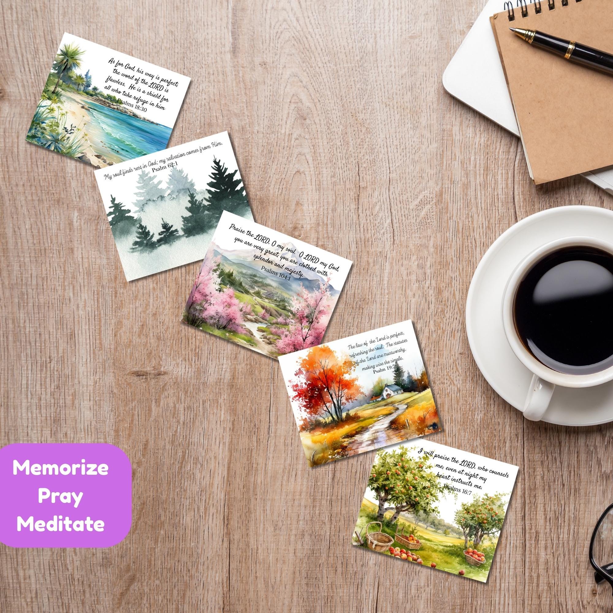 30 Landscape Nature Bible Verse Card Psalm Bible Verse Affirmation Card ...