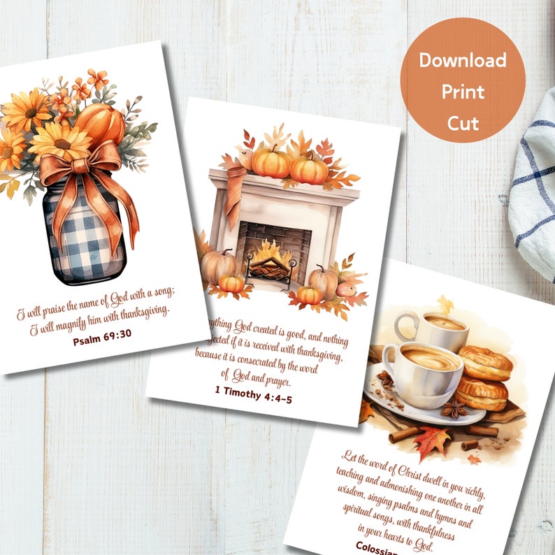 Fall Autumn Scripture Postcard Blessing 4x6 Bible Verse Wall Art Decor ...